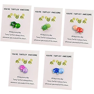 BWESOO 5Pcs Multi Color Mini Pocket Hug Turtle,Thank You Note Cards Greeting Card Mini Sea Turtle Figure Pocket Hug Gift for Friends and Family Cards and Card Stock