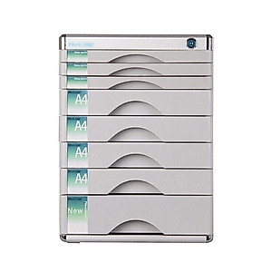 Flat File Cabinet, 8-Layer File Storage Cabinet, with Lock and Index Label, File Classification Management, for Office Supplies Storage