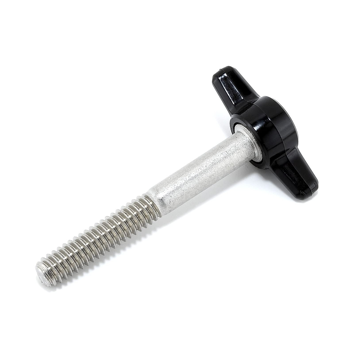 1/4"-20 x 2 Thumb Screw Stainless Steel - Black Tee Wing Plastic Knob - Standard/Coarse Thread Thumbscrew - Length: 2.000" - Proudly Built in USA - Package of (4)
