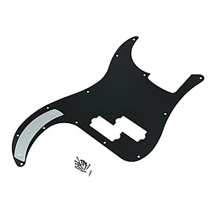 KAISH 13 Hole P Bass Style Pickguard PB Scratch Plate Bass Pickguard for USA/Mexico Precision P Bass Black 3 Ply