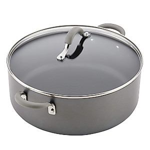 Circulon 84569 Elementum Hard Anodized Nonstick Stock Pot / Stockpot with Lid - 7.5 Quart, Gray