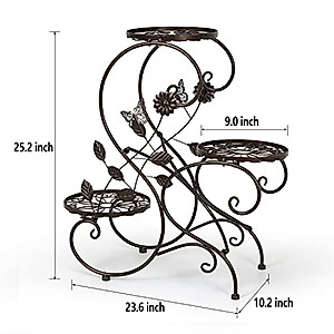 HLC 3 Tier Tall Plant Stand Outdoor Flower Stand Flower Pot Holder Display for Patio Garden Corner Balcony Living Room