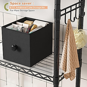 REIBII Over Toilet Storage with Drawer Over The Toilet Storage Shelf 3 Tier Over The Toilet Cabinet Over Toilet Bathroom Storage Bathroom Shelves with Towel Hook,Tissue Holder,Sturdy,Space-Saving