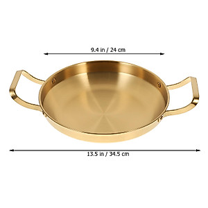 Luxshiny Korean Army Pot Pasta Cooking Pot Steel Noodle Pot Saucepot Boiler Home Cooking Sauce Pan Paella Stove Grill Pan Gold Dinner Plates Cooking Tool Cereal Bowl Vintage Stainless Steel