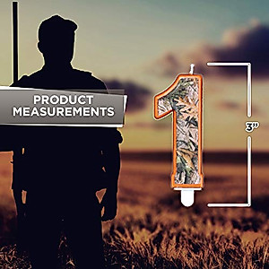 Havercamp Next Camo Party Birthday Number 1" Candle | 1 Count | Great for Hunter Themed Party, Camouflage Motif, Birthday Event, Graduation Party, Father's Day Celebration, Wedding Anniversary