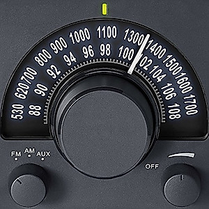 Sangean WR-15BK AM/FM Table Top Wooden Radio, Black Leatherette (Renewed)