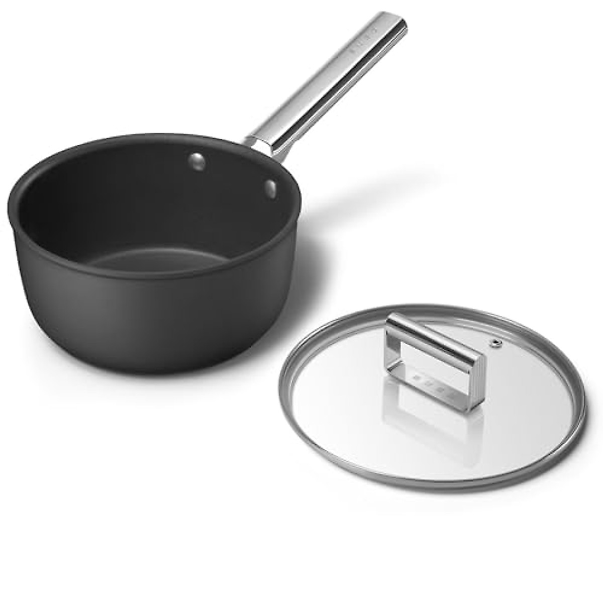 SMEG 3 Qt Saucepan with Lid CDFS2011BLM, Black