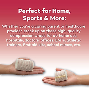 Dealmed 4" Elastic Bandage Wrap with Self-Closure – 2 Elastic Bandages, 5 Yards Stretched Compression Bandage Wrap, Wound Care Product for First Aid Kit and Medical Facilities