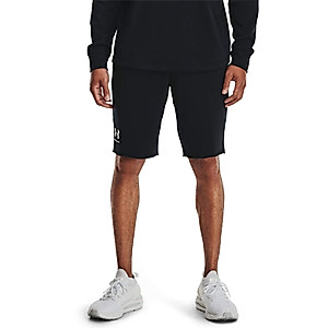 Under Armour Mens Rival Terry Shorts , Black (001)/Onyx White , Large