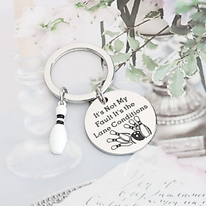 MYOSPARK Bowler Gift Funny Bowling Ball Keychain Bowling Jewelry Gift for Bowling Lovers Bowling Player Bowling Team Gifts (My Fault KC)