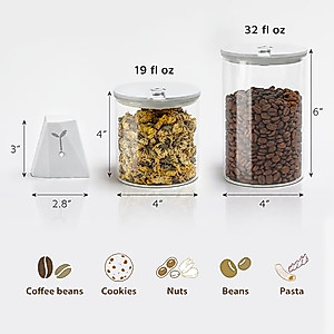 SealVax®Meal Prep Containers reusable, Air Tight Pantry Storage Containers, Glass Vacuum Storage Containers with Lids, BPA-Free, 2x Large (32 fl oz) & 2x Small (19 fl oz) with a Pump.