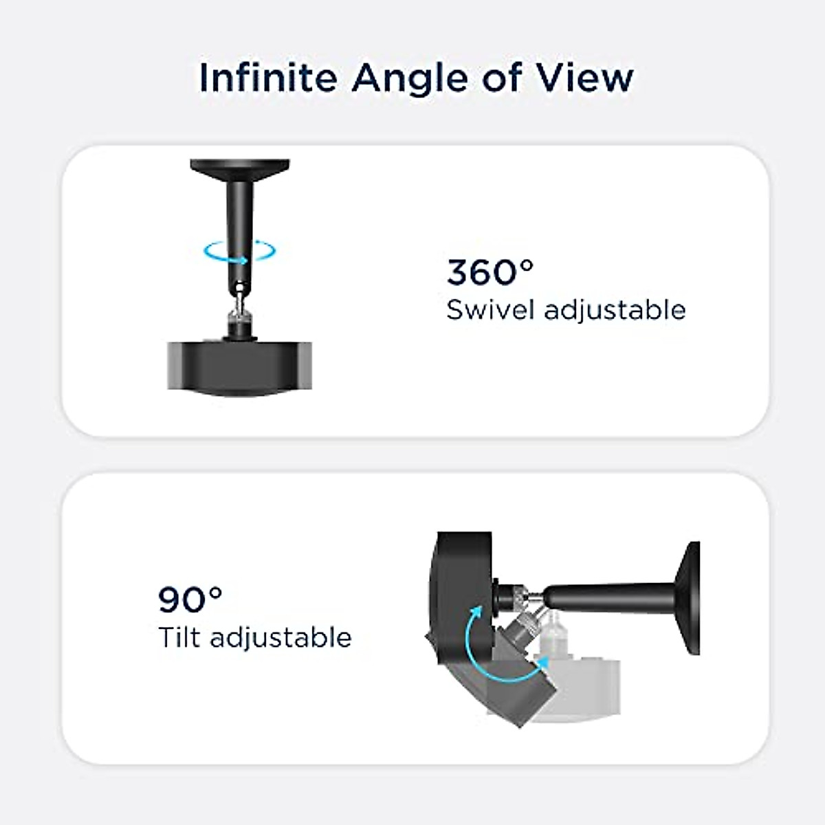 KIWI design Security Camera Mount Bracket, Universal Metal Wall Mount Fit for Ring, eufy, Wyze, Blink, Arlo, and VR Rift Sensor, Vive/Valve Index Base Station Easy to Install (3 Pack, Black)