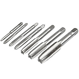 OFNMY 8PCS Tap Wrench Set, Metric Tap Set, Tap Machine Hand Screw Thread Taps Set Thread Metric Plug Tap Drill Bits Set M3 M4 M5 M6 M8 M10 M12 with Adjustable Tap Reamer Wrench Hardware Tool 1/16-1/2"