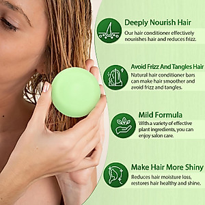 POP MODERN.C Rosemary Solid Shampoo and Conditioner Bar Set for Hair Growth, Moisturizing, 160g, 2.8219 Ounce, 2x80g Soaps, 2 Wooden Holder, Mother's Day Gift