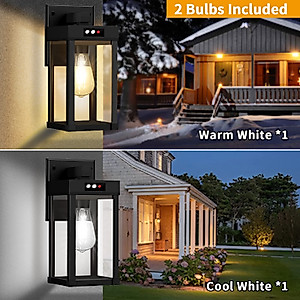 Yomisga Solar Wall Lights Outdoor Dusk to Dawn Porch Lighting, Exterior Light fixtures Wall Mount Waterproof Solar Wall Lantern with Motion Sensor, Outside Wall Sconce for House, Garage, Front Door