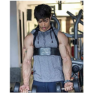 Jayefo Sport Arm Blaster for Biceps, Ez Curl Bar and Preacher Bar - Bicep Blaster and Arm Exercise Equipment - Forearm and Biceps Workout Equipment - Adjustable Size - Black