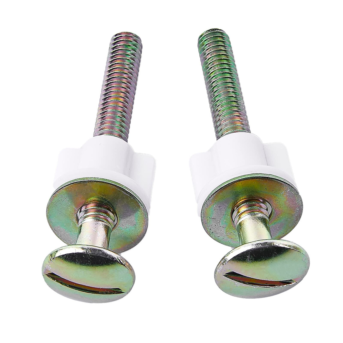 Universal Toilet Seat Screws, 2Packs Metal Toilet Seat Hinge Bolts and Screws, 3 Inch Steel Toilet Seat Bolts, Washers and Plastic Nuts, Replacement Parts for Top Mount Toilet Seat Hinges