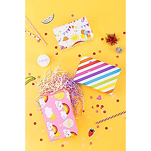 WRAPAHOLIC Birthday Wrapping Paper Roll - Rainbow Pony with Cut Lines for baby shower - 4 Rolls - 30 inch X 120 inch Per Roll