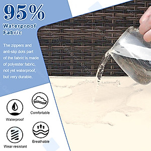 Qaworci Outdoor Deep Seat Cushion Set, Deep Seat Cushion Set with Removable Cover, Outdoor Deep Seat Cushions for Patio Furniture, Water-Resistant Patio Furniture Seat Cushions (Beige)