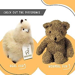 AlpacaNext Llama Stuffed Animal – 9 inch. Cute, Soft and Cuddly Alpaca Plush Toy Handcrafted on Real Alpaka Natural Fur (9 inches, Beige)
