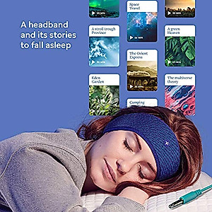 HoomBand Innovative Headband for Sleep, Travel, Meditation | 3.5mm Jack Wired | Ultra Flat Speakers | Free Access to Hypnotic Stories Created by Sleep Experts (Size S)