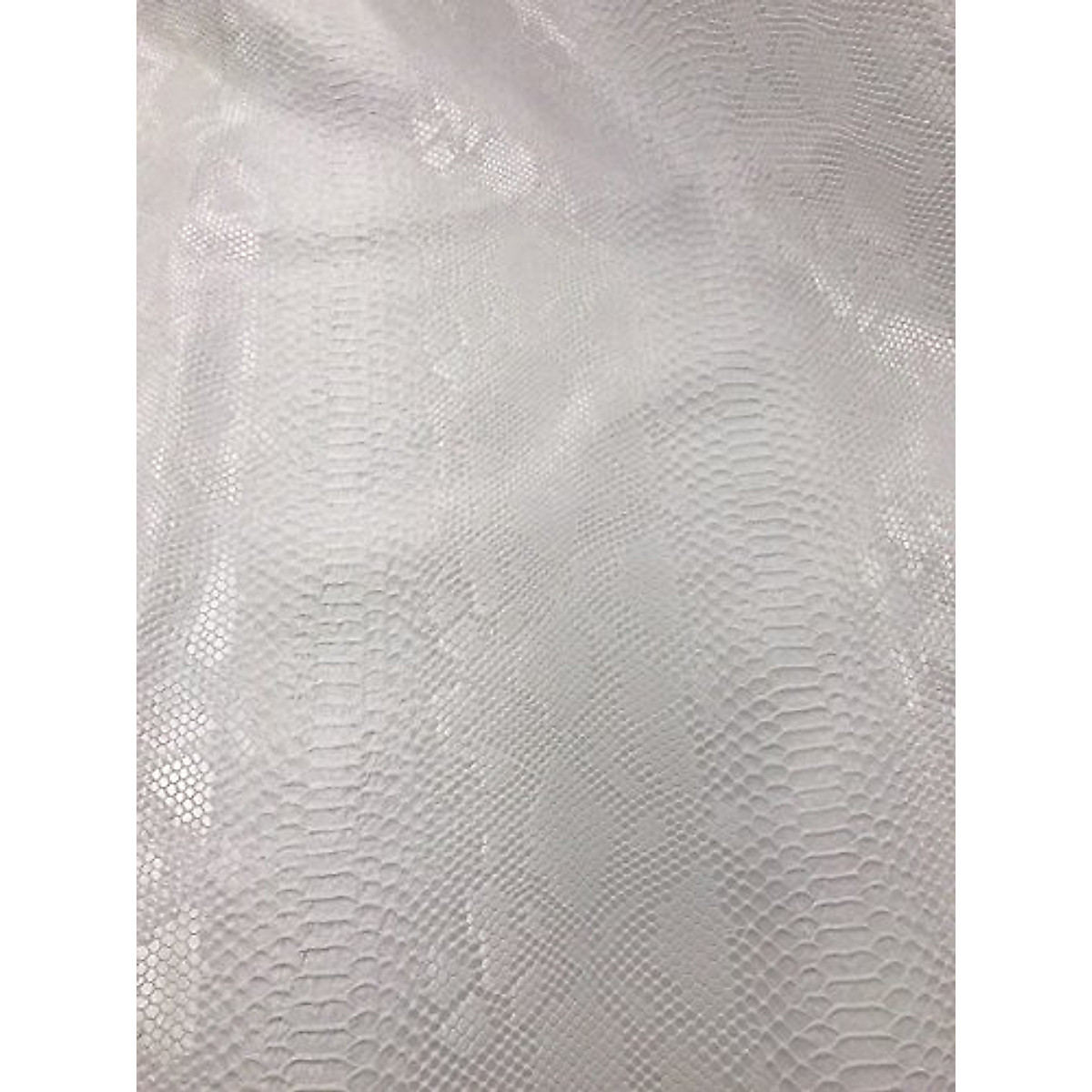 New Creations Fabric & Foam Inc, 54" Wide Faux Viper Snake Skin Vinyl-Faux Leather-3D Scales Fabric by The Yard, White