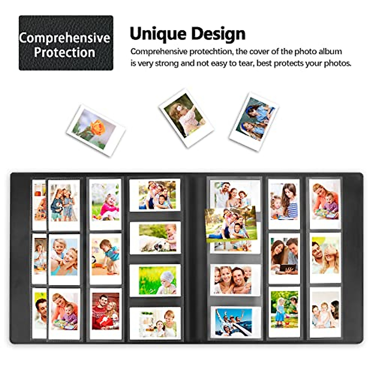 640 Pockets Photo Album for Fujifilm Instax Mini Camera, Polaroid Snap PIC-300 Z2300 Instant Camera, 2x3 Photo Album Book for Fujifilm Instax Mini 11 12 9 Evo 90 70 40 8 7 LiPlay Instant Camera (black)