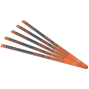 SnapOn 3906-300-24-5P Bahco 12-Inch Sand Flex Bi Metal Hand Hacksaw Blade, 5-Pack