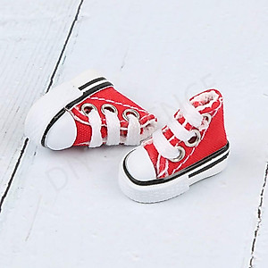 DIY-SCIENCE Mini Fingerboard Shoes, Mini Skateboard Finger Shoes for Finger Breakdance, Fingerboard, Doll Shoes, Used As Making Shoe Keychains and Tiny Sneakers (Red)