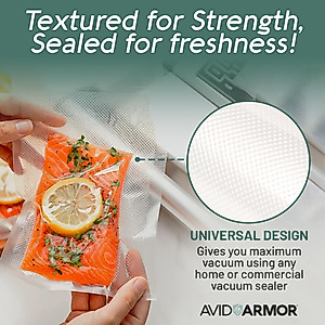 Avid Armor Vacuum Sealer Bags 200 Pint 6x10" Size for Food Saver, Seal a Meal Vac Sealers, BPA Free, Heavy Duty, Meal Prep and Sous Vide Vacume Safe, Universal Designed Food Storage Bag