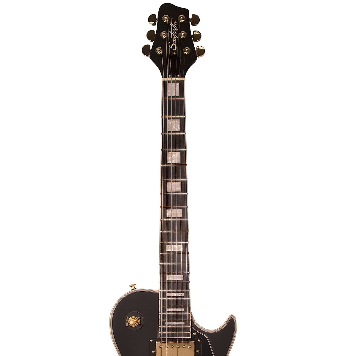 Sawtooth Heritage Series Maple Top Electric Guitar, Satin Black