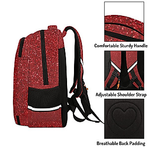 RIRIX Personalized Kids Backpack Custom Backpack Schoolbag Children Bookbag for Boys & Girls Red Glitter Princess