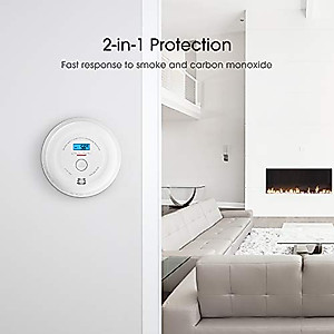 X-Sense 10-Year Battery Smoke and Carbon Monoxide Detector with LCD Display, Dual Sensor Smoke and CO Alarm Complies with UL 217 & UL 2034 Standards, Auto-Check, SC08, 5-Pack