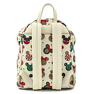 Loungefly Disney Christmas Mickey and Minnie Cookie Adult Womens Double Strap Shoulder Bag Purse with Ears Headband