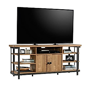 Sauder Station House Wood & Metal TV Credenza with Storage, for TVs up to 54", Etched Oak Finish