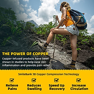 Copper Ankle Brace for Women Men Plantar Fasciitis Relief - Ankle Support Brace Ankle Compression Sleeve Socks Foot Brace Ankle Wrap for Sprained, Achilles Tendon, Pain Relief, Injured Foot, Sports