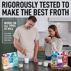 Zulay Executive Series Ultra Premium Gift Milk Frother For Coffee with Deluxe, Radiant Finish - Coffee Frother Handheld Foam Maker - Electric Milk Frother Handheld For Lattes Premium UV Red