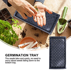 Cabilock 5Pcs Tray Plant Starter Tray Plastic Plants Garden Propagator Tray Plastic Propagation Tray Plastic Growing Tray Plastic Pallet Plastic Germination Tray Dome Sprout Plate