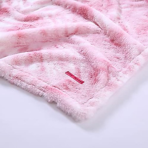 Betsey Johnson- Throw Blanket, Ultra Soft Faux Fur Home Décor, All Season Bedding (Fireworks Tie Dye Pink, 50 x 60)