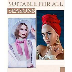 12 Pieces Women Solid Color Chiffon Scarf Fashion Sheer Scarf Soft Breathable Sun-proof Silk Blend Lightweight Accent Scarfs, 20 x 63 Inch Multicoloured