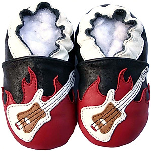 Leather Baby Soft Sole Shoes boy Girl Infant Children Kid Toddler Crib First Walk Gift Guitar Black