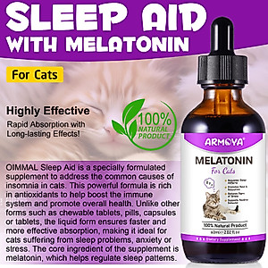 ARMOYA Cat Melatonin - Melatonin for Cats - Cat Calming Treats- Cat Sedative for Grooming - Helps to Support Restful Sleep for Your Cat - Cat Sleep Aid - Anxiety Relief for Cats