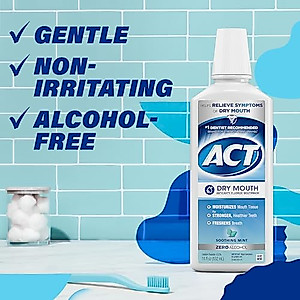 ACT Dry Mouth Anticavity Zero Alcohol Fluoride Mouthwash 18 fl. oz. Soothing Mint