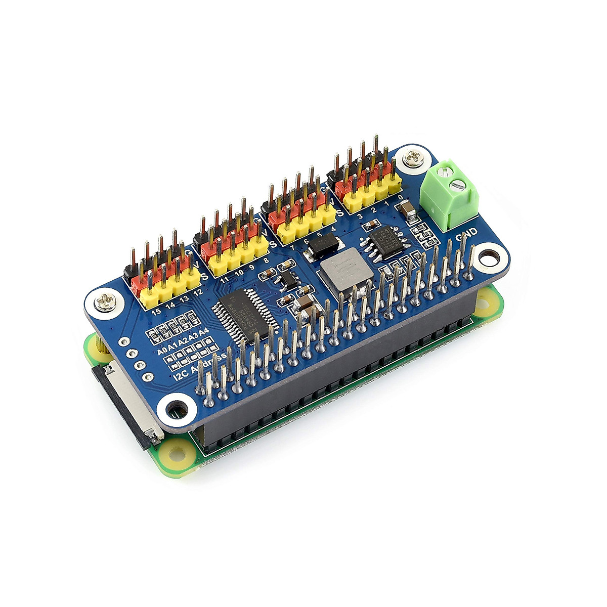 Servo Driver HAT Board for Raspberry Pi Zero/Zero W/Zero WH/2B/3B/3B+ 16-Channel Servo/PWM Outputs with I2C Interface Used for Controlling Robotic Arm or Hexapod Walker