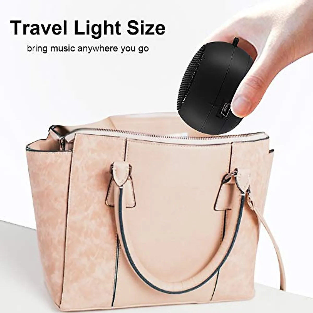 Portable Speaker, Mini USB Speaker with 3.5mm Jack on Bottom for Mobilephone PC Laptop MP3(Black)