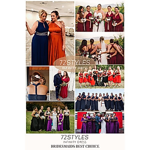 72styles Bridesmaid Dresses Long V Neck Elegant Off Shoulder Wedding Evening Dress Bridesmaid Dress Convertible Multi-Way Dress