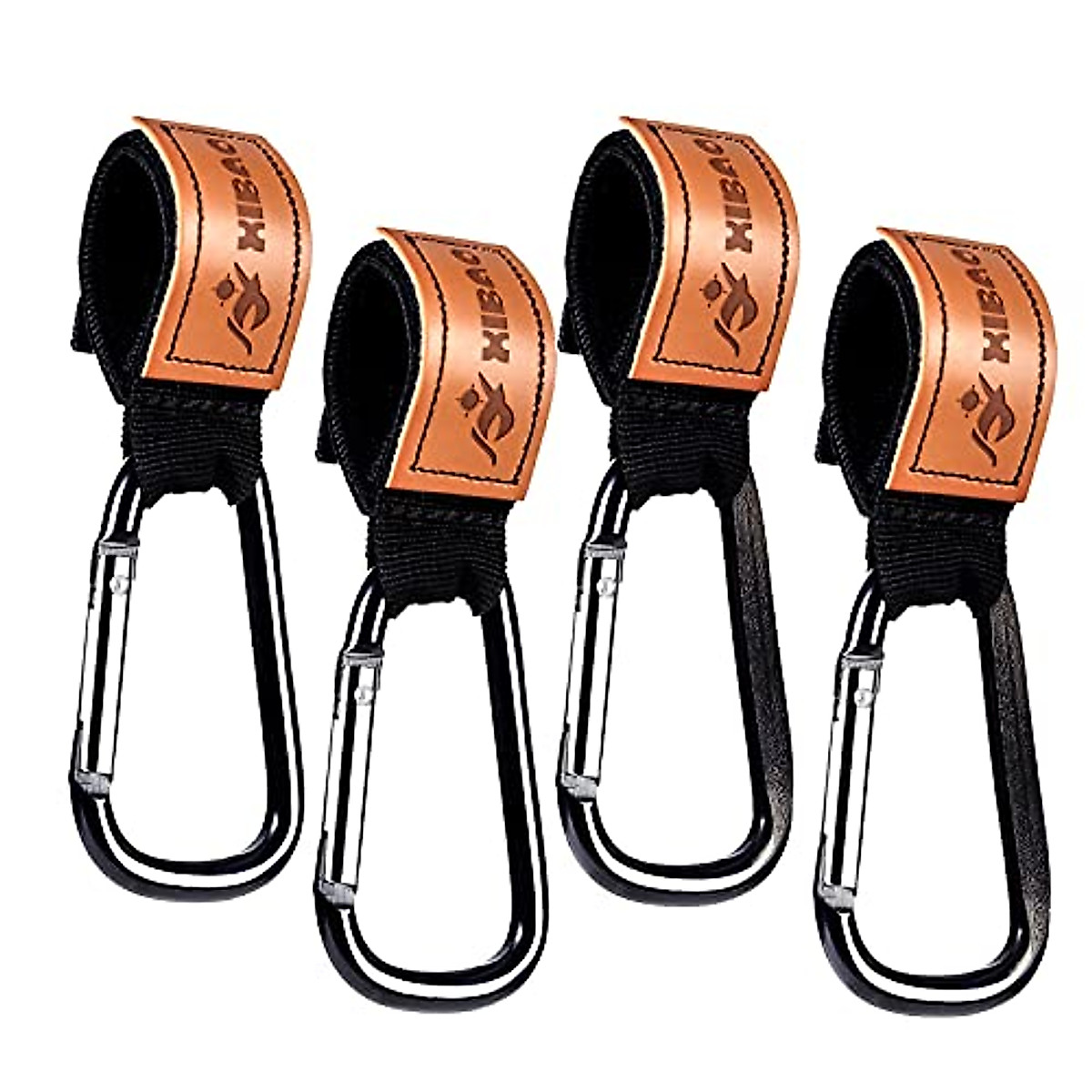XIBAO 4PCS Stroller Hooks, Stroller Organizer Hook Clip, Convenient Stroller Accessories Mommy Bag Hooks, for Hanging Diaper Bags Purse (Black)