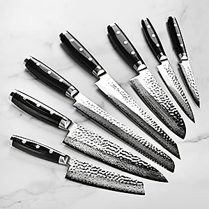Enso HD 16 Piece Knife Set - Made in Japan - VG10 Hammered Damascus Stainless Steel with Acacia Block