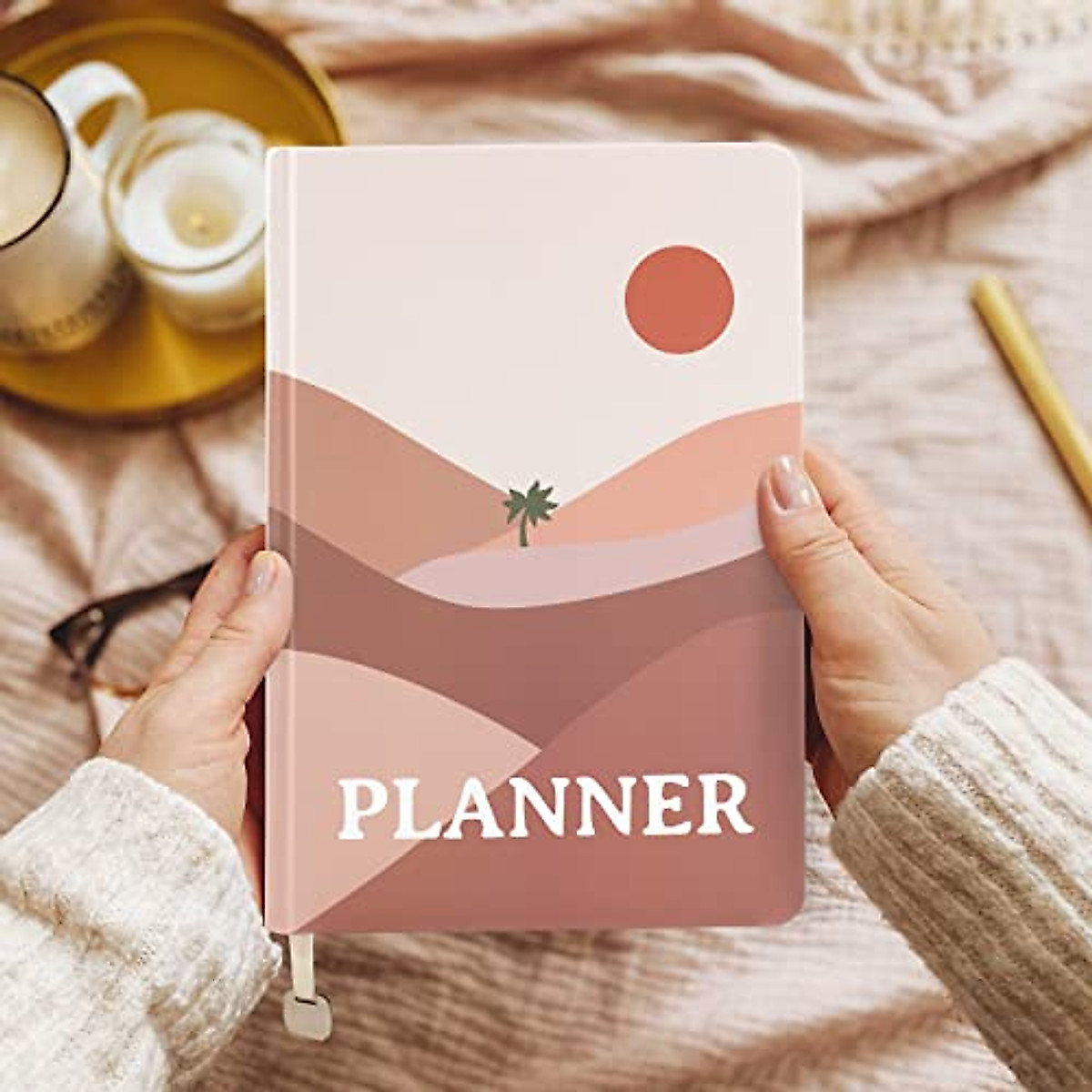 JueNi Daily To Do List Planner Notebook with Stickers (8”x 6”) - 2023 6 Months Undated Task Checklist Academic Planner Journal with Stickers for Time Management- Office Supplies to Organize Appointments & Schedules, Plan Agendas, And Boost Productivity- P