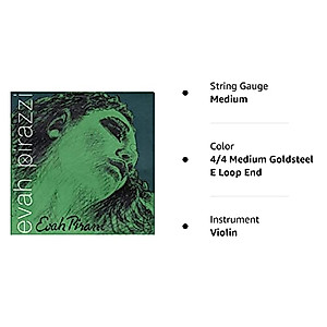 Pirastro Evah Pirazzi 4/4 Violin String Set - Medium Gauge - With Loop-End Gold-Plated E